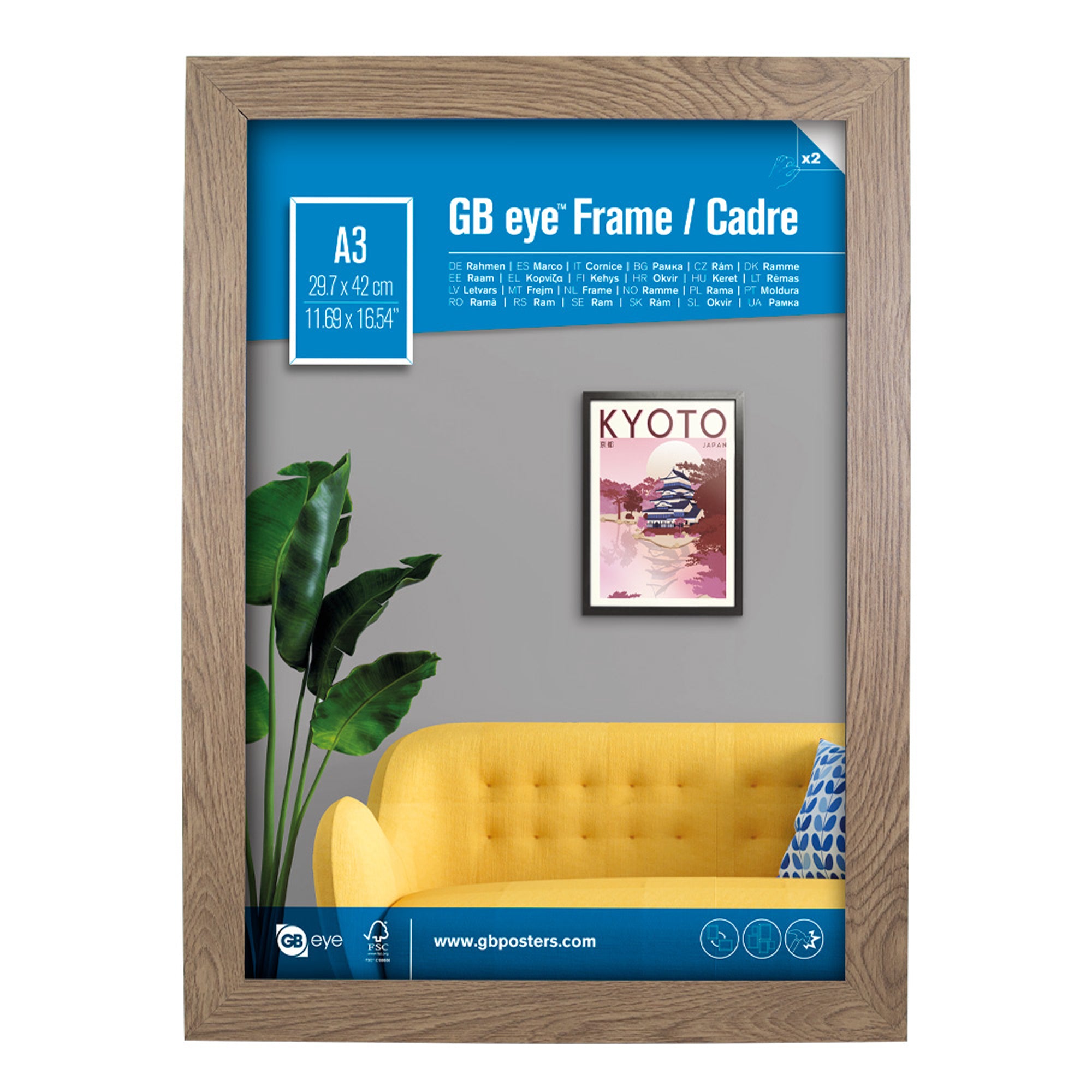 A3 Oak Picture Frame | GB eye Contemporary Picture Frame – GB Posters ...